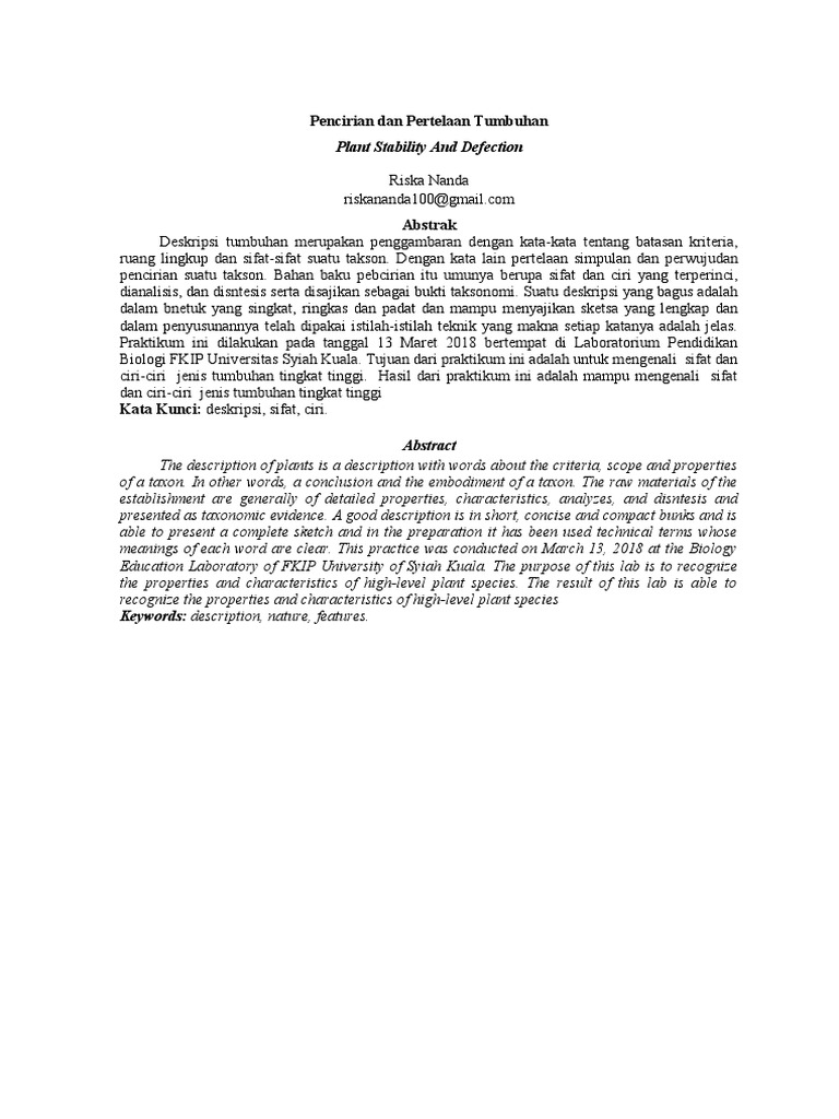 Laporan BTT Pencirian Dan Pertelaan 21 | PDF