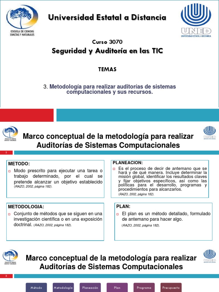 3070 - Seguridad y Auditoría-Tema 3 | PDF | Auditoría | Metodología