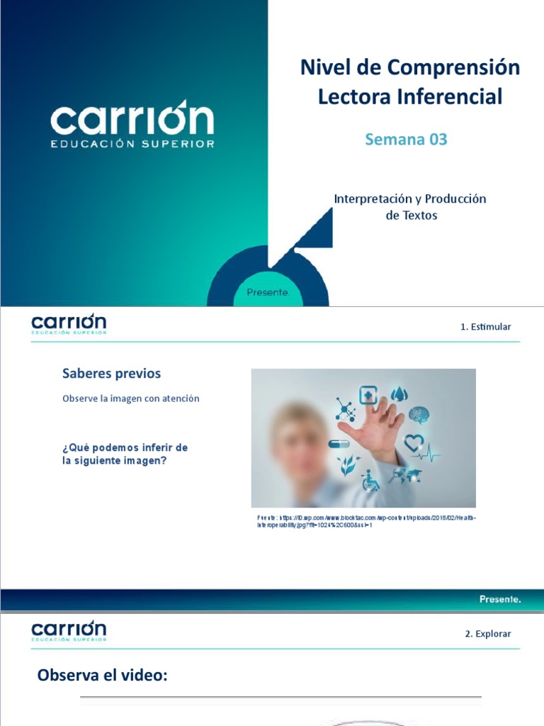 Sesion 3 Nivel de Comprension Lectora Inferencial 2022 | PDF | Medicamentos con receta ...