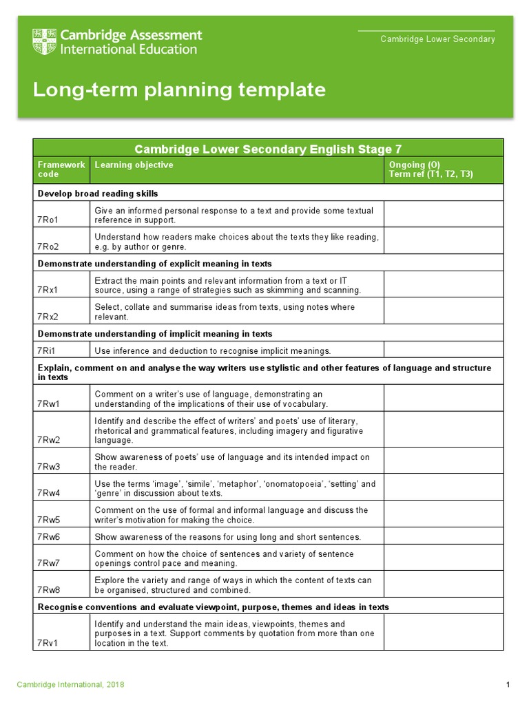 Stage 7 English Learning Framework | PDF | English Language | Vocabulary