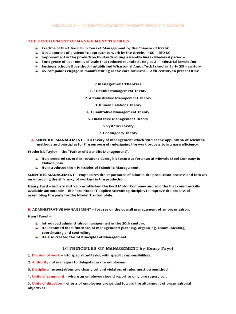 Evolution of Management Theories | PDF | System | Business