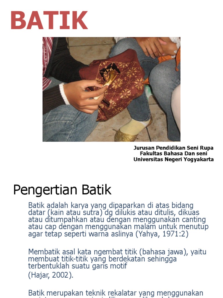 Kriya Batik: Teknik dan Pola Motif | PDF