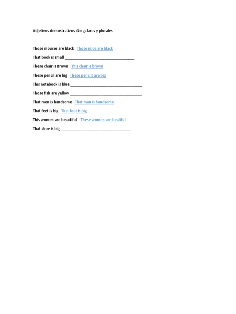 Adjetivos Demostrativos | PDF | Language Arts & Discipline | Self ...