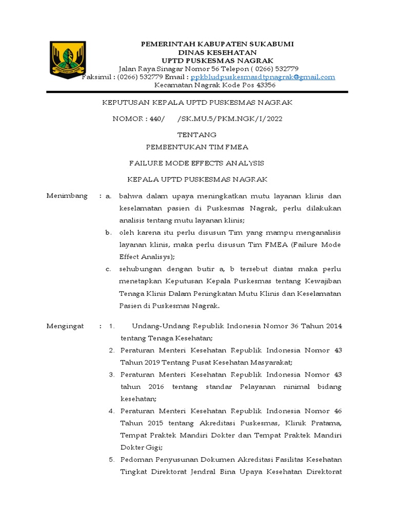 5.1.1.2 SK Tim Fmea | PDF