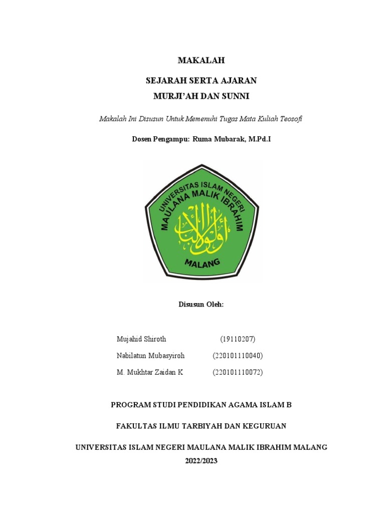 Kontradiksi Murjiah dan Sunni | PDF