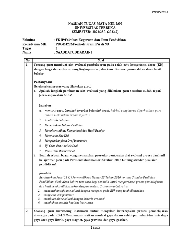 Saadatuddaraini TMK 3 Ipa | PDF | Seni