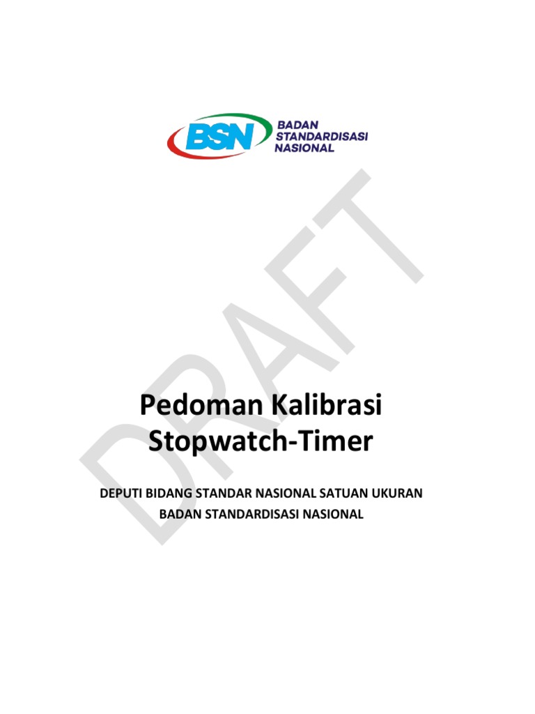 DRAFT - Pedoman Kalibrasi Stopwatch | PDF