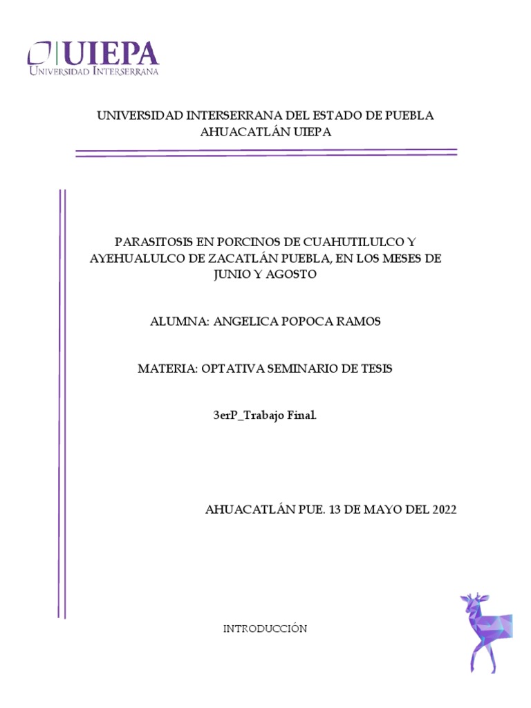 3erp - Trabajo Final.-2 | PDF | Parasitismo | Infección