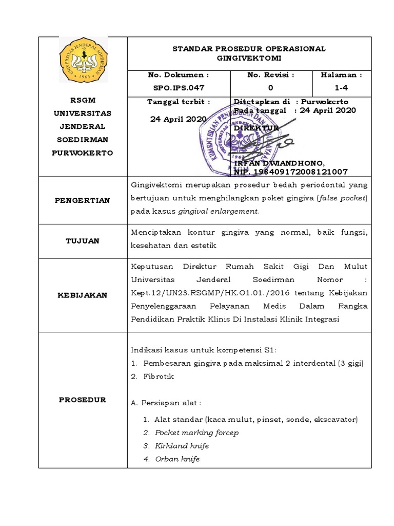 SPO Gingivektomi | PDF