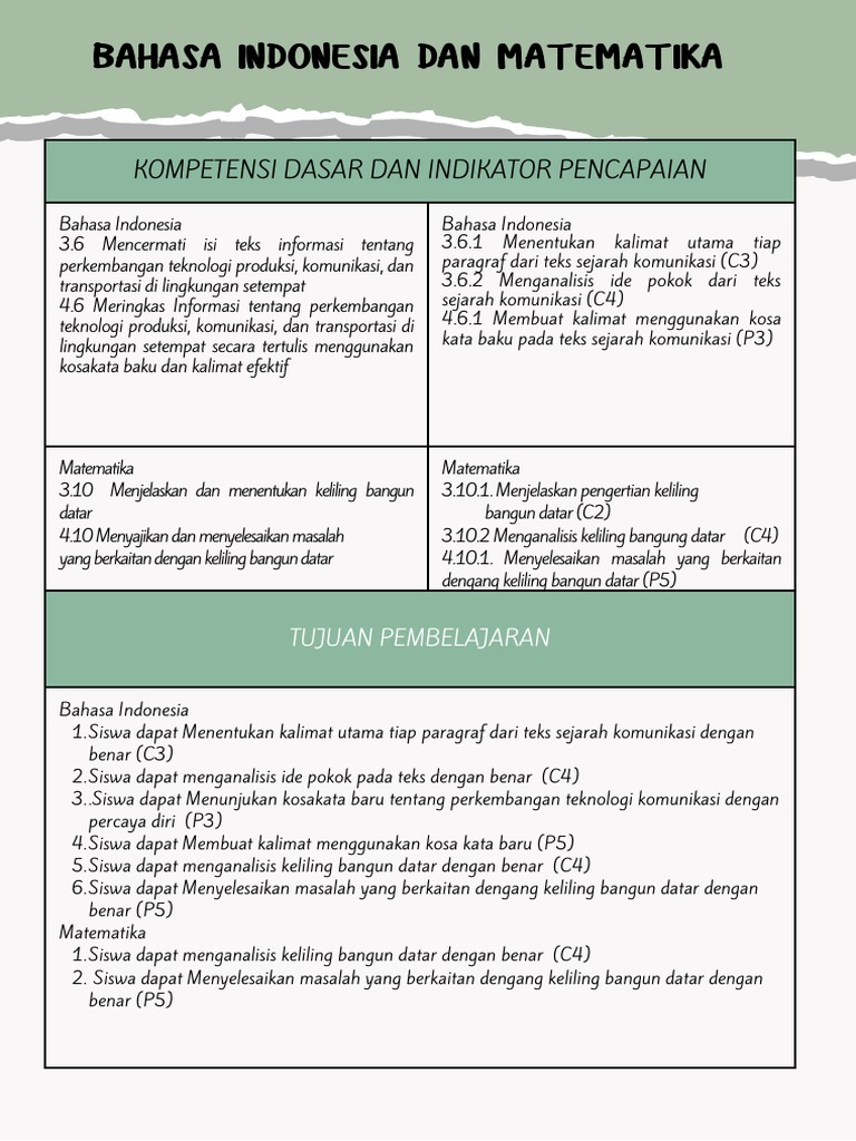 Lembar Kerja Siswa: Bahasa & Matematika | PDF