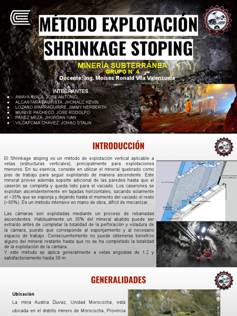 Grupo 4 Shrinkage Stoping | PDF | Minería | Locomotoras