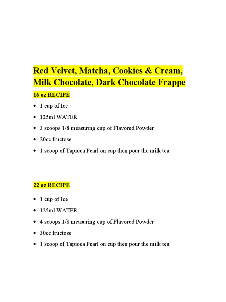 A Collection of Frappe Recipes Featuring Various Flavors Like Red ...