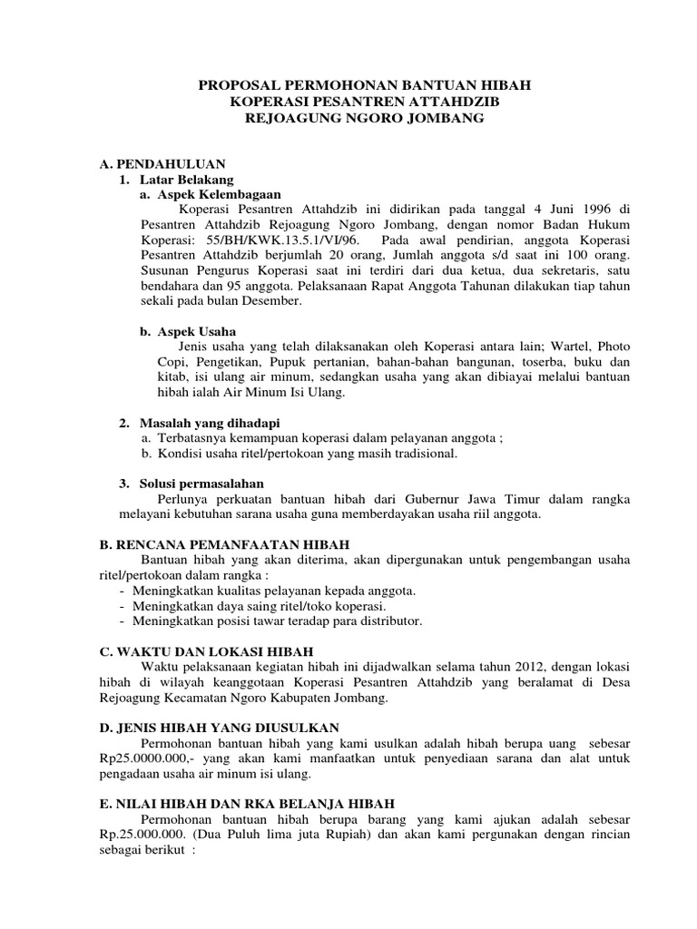 Contohproposal - Id - Contoh Proposal Bantuan Dana Usaha Kecil ...