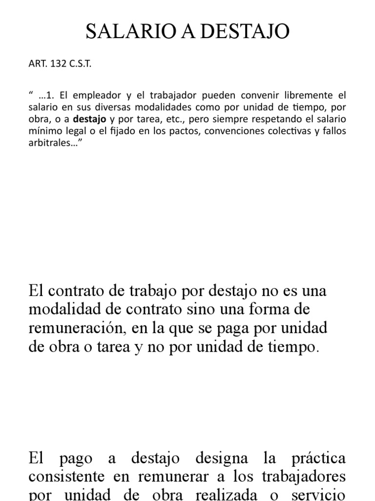 Salario A Destajo | PDF