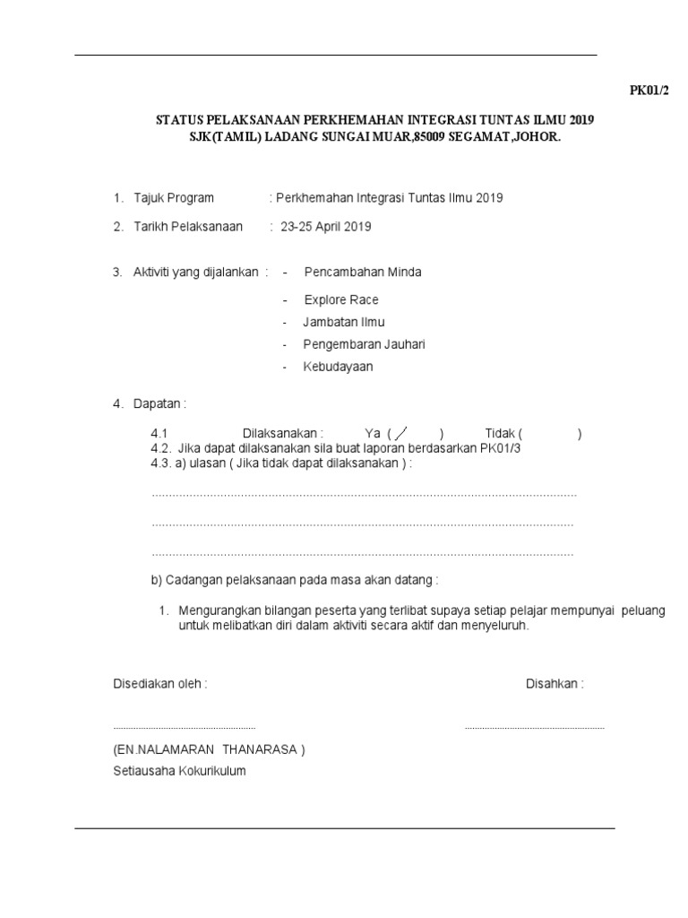 Laporan Perkhemahan UTM | PDF