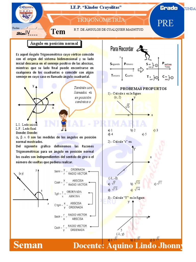 R.T. de Angulos de Cualquier Magnitud | PDF | Trigonometría | Geometría