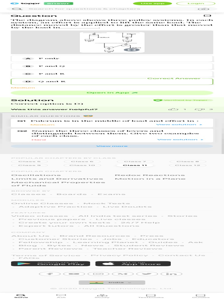 The Diagram Above Shows Three Pulley Systems. in Each System, An Effort ...