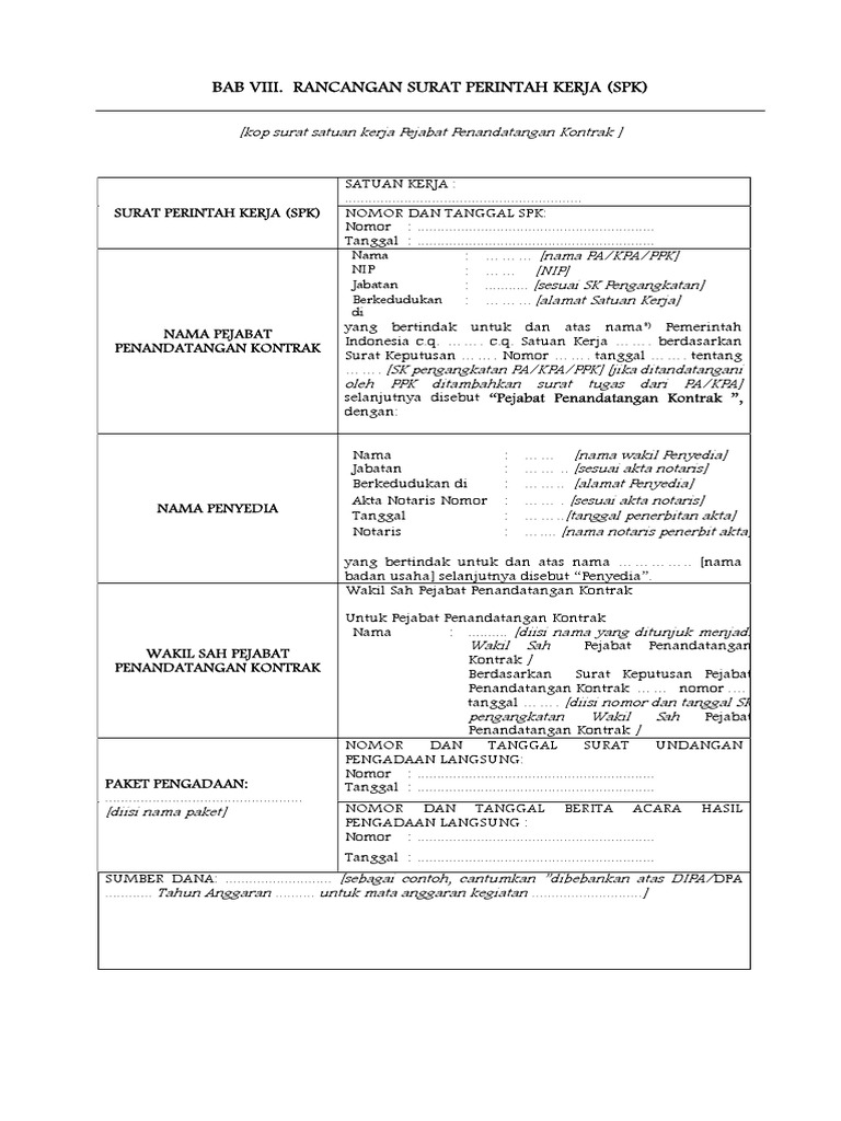 Draft SPK KONSULTAN | PDF | Pengelolaan Keuangan & Uang