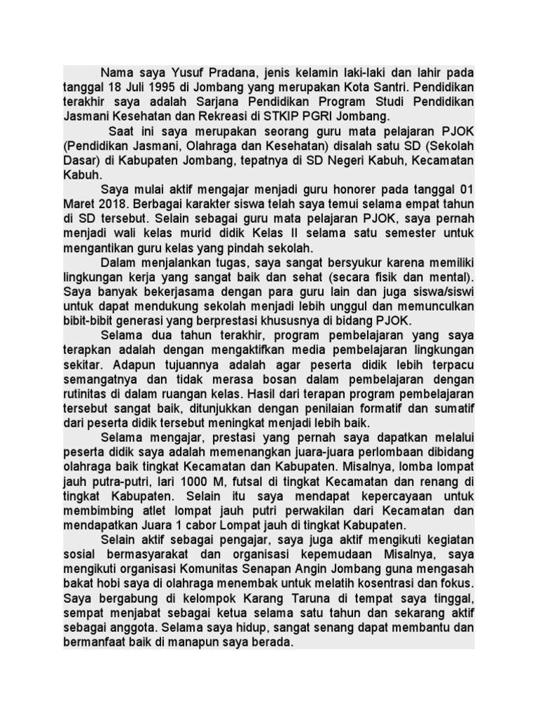 Essay PPPK - Yusuf Pradana | PDF | Gaya Hidup