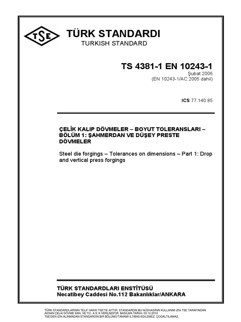 TS 4381-1 en 10243-1 PDF | PDF