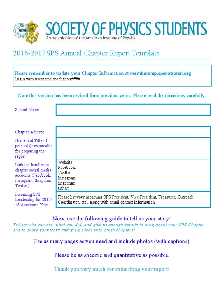 Sps Chapter Report Template | PDF | Career & Growth