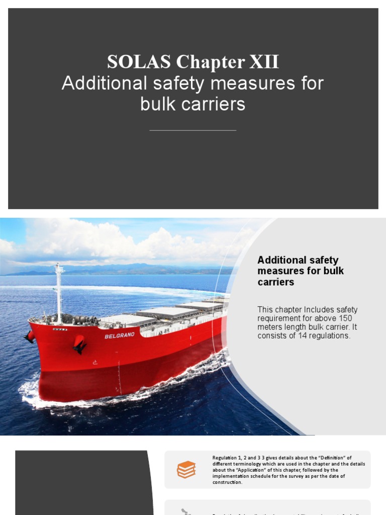 SOLAS Chapter 12-14 | Download Free PDF | Ships | Water Transport