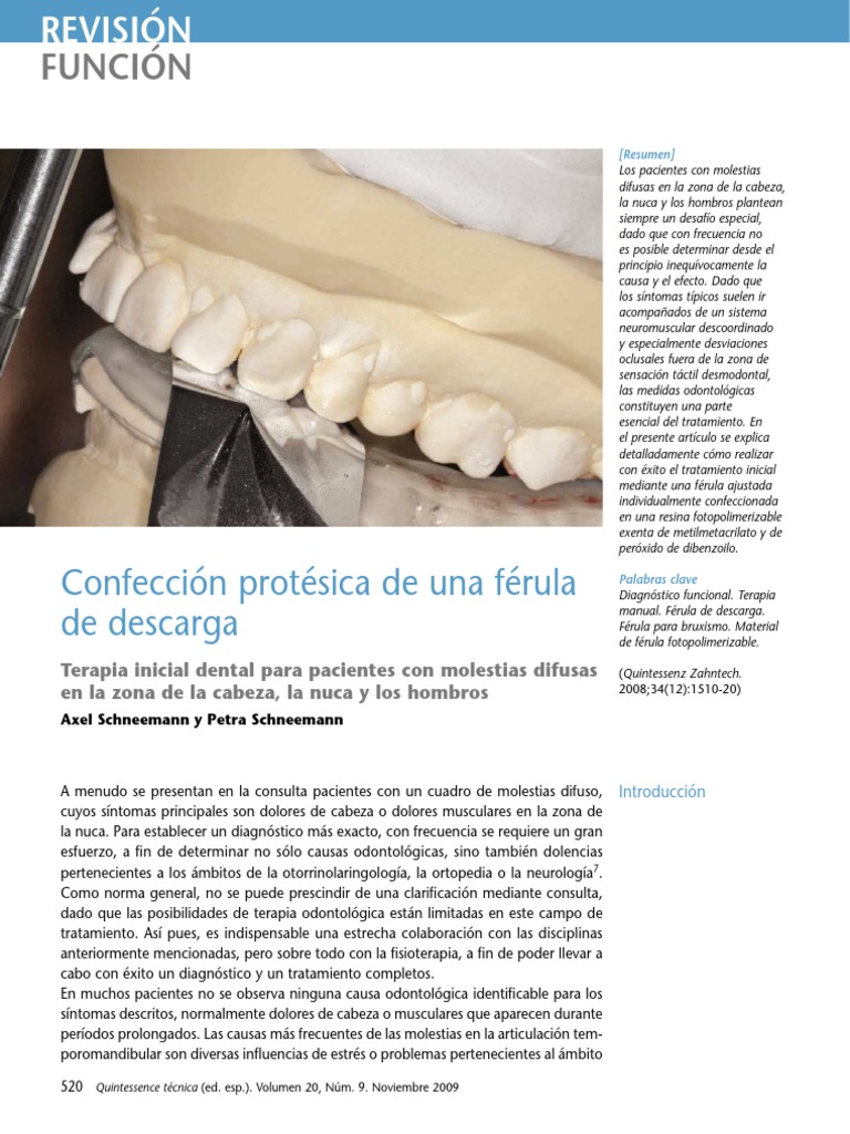 Confección de Férulas Oclusales de Descargas | PDF | Odontología
