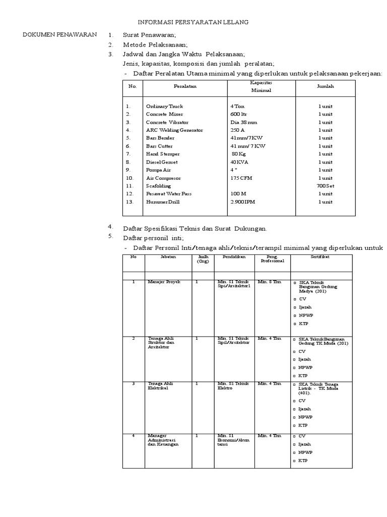 Addendum Syarat Lelang New | PDF
