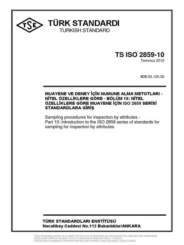 TS Iso 2859 10 | PDF
