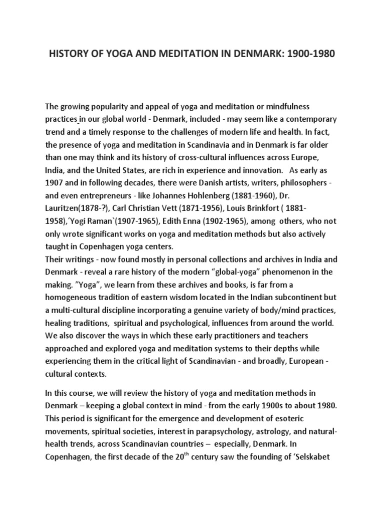 History of Yoga and Meditation - Overview | Download Free PDF | Hatha ...