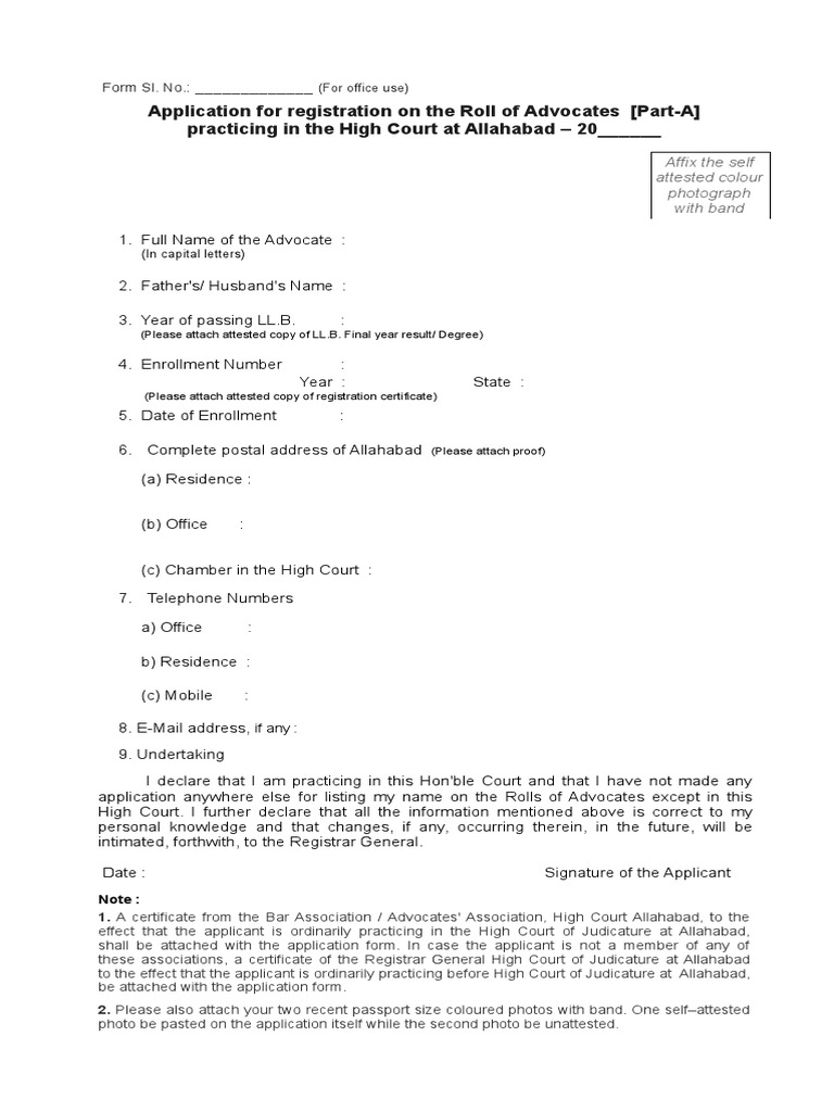 Allahabad High Court Advocate Registration | PDF | Advocate | Government