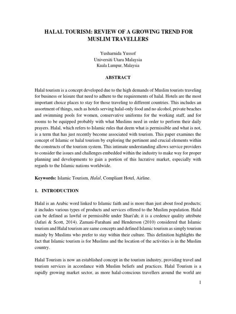 HALAL TOURISM - REVIEW OF A GROWING TREND FOR MUSLIM TRAVELLERS ...