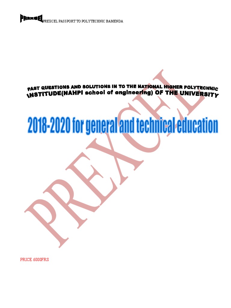 Past Exam Questions for Polytechnic Bamenda | PDF | Deformation ...