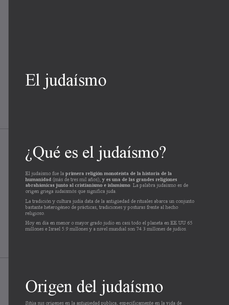 Presentación El Judaísmo | PDF | Judios | Israel