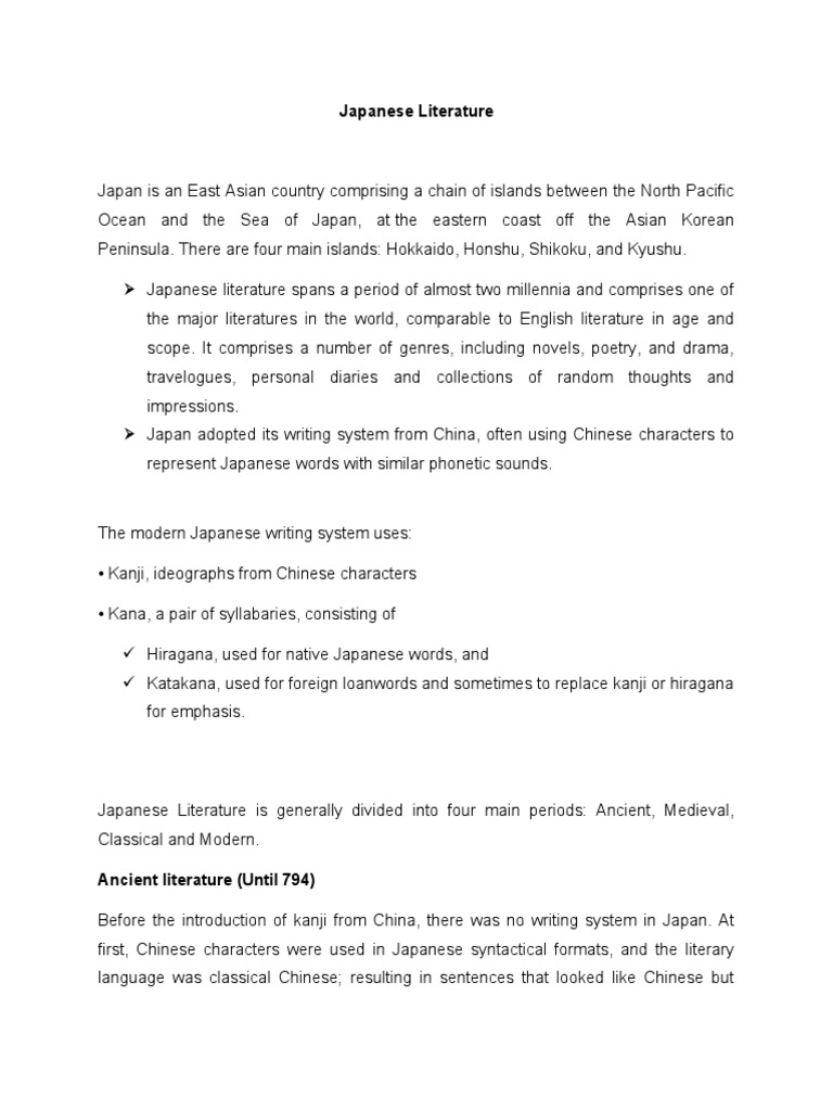 Japanese Literature | PDF | Classics | General Fiction