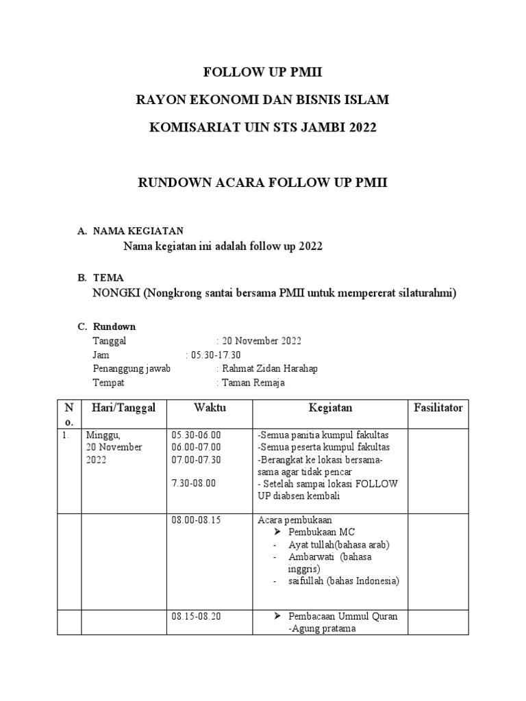 Rundown Follow Up REBI-1 | PDF