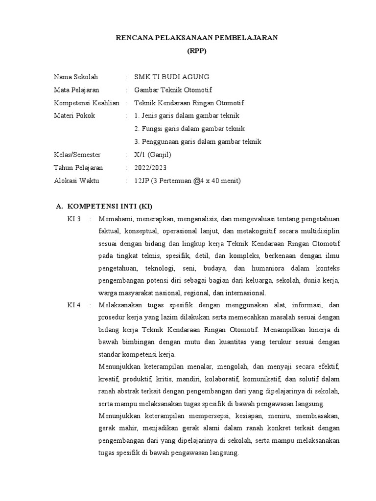 RPP Kd. 3.2 - Gto | PDF