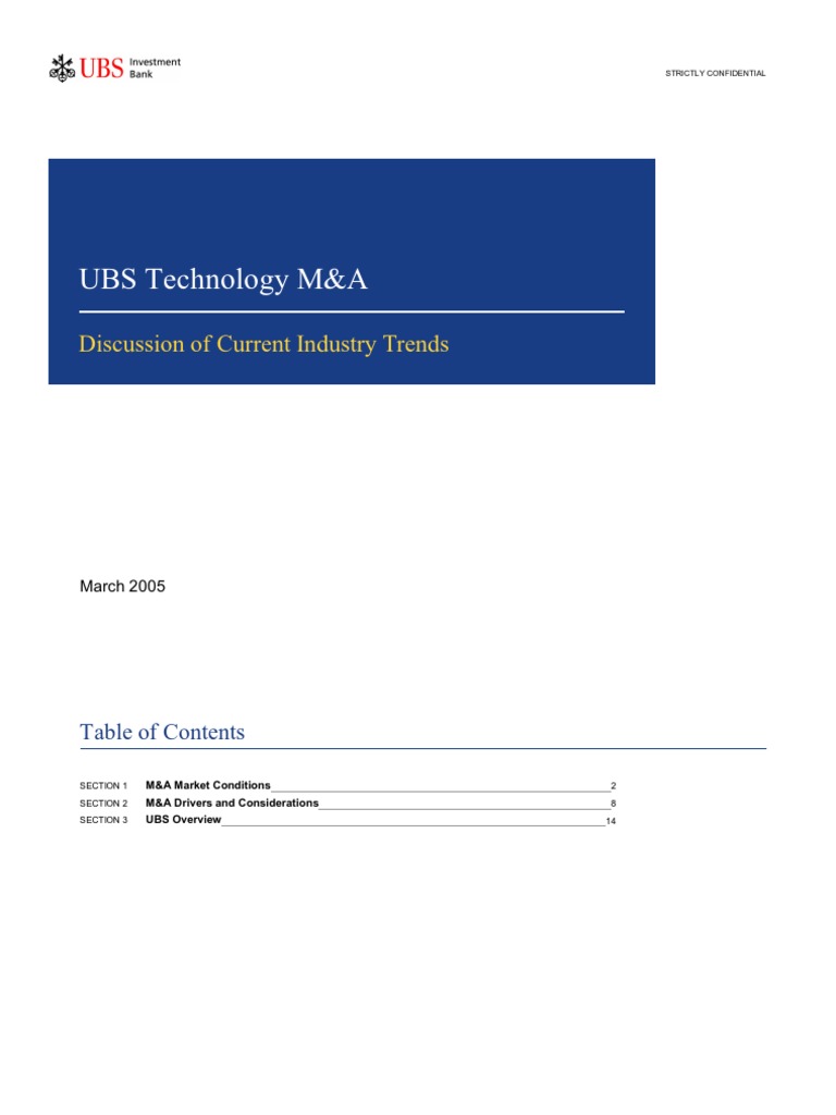 24 02 Sample UBS Pitchbook | Download Free PDF | Mergers And ...