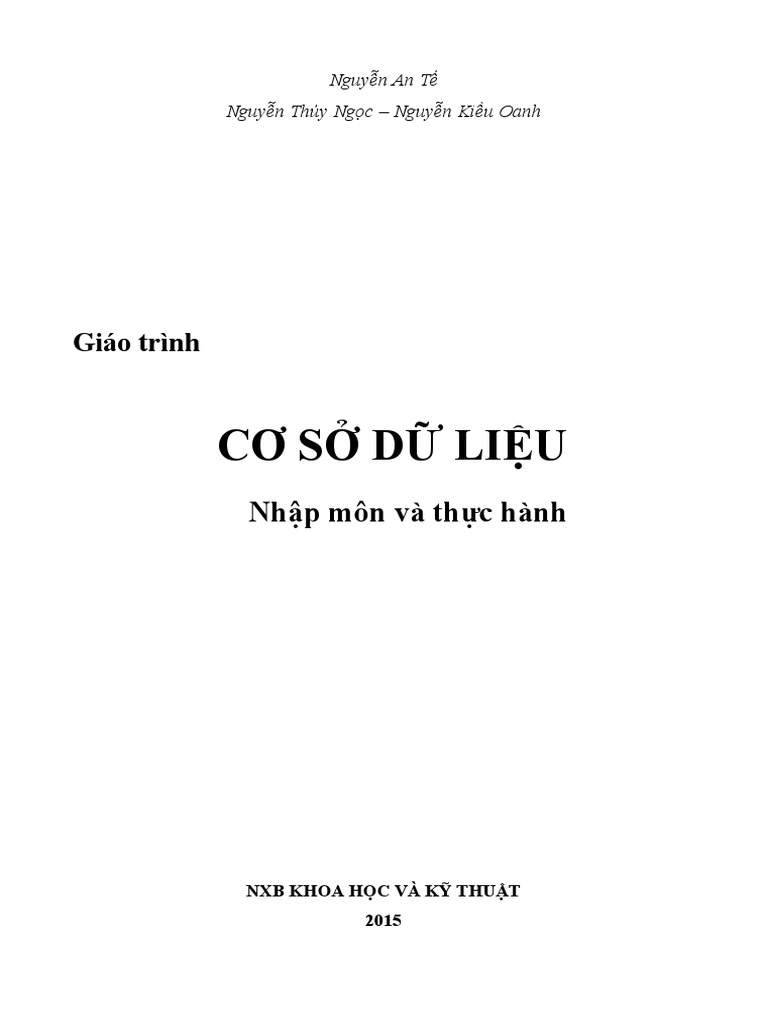 CSDL - Nhap Mon Va Thuc Hanh - Bai Tap | PDF