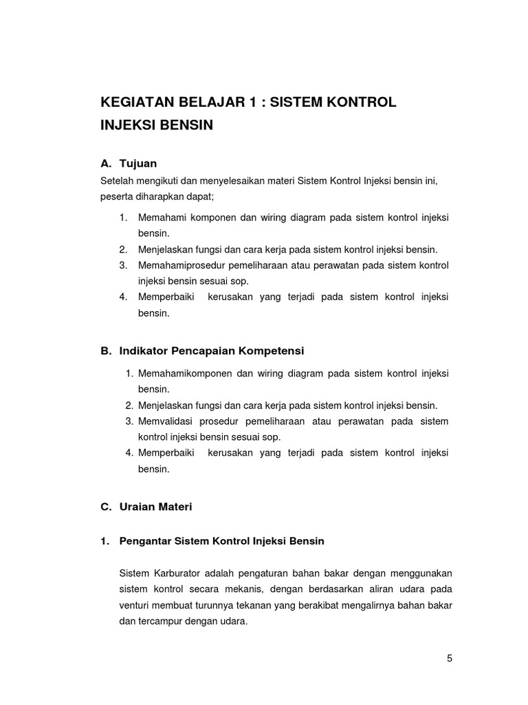 Panduan Sistem Kontrol Injeksi Bensin | PDF