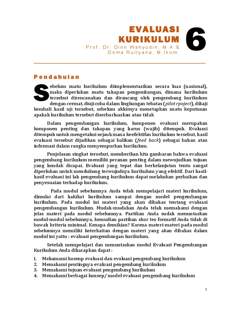 Instrumen Evaluasi Kurikulum Efektif | PDF | Karier & Perkembangan ...