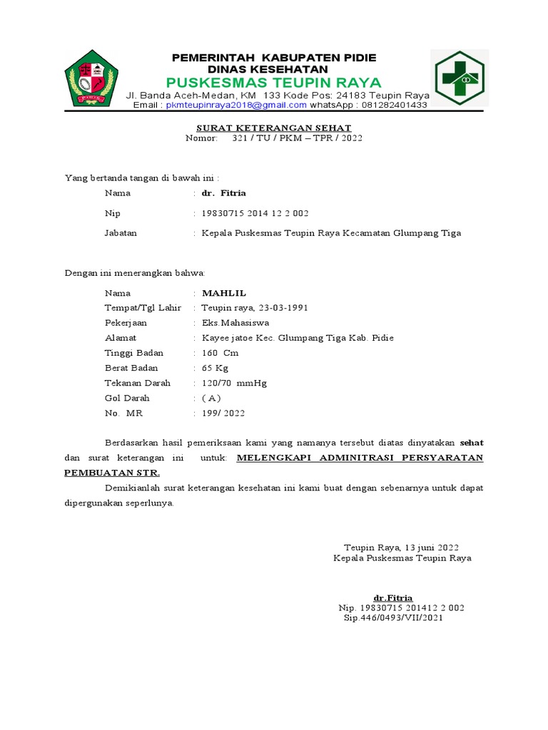 Surat Ket Sehat | PDF