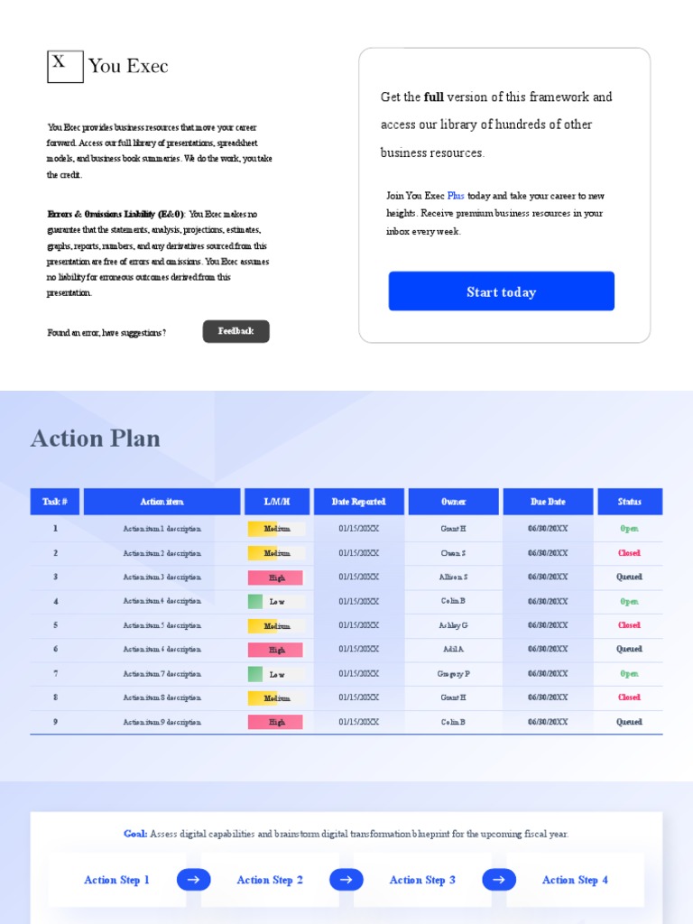 You Exec - Action Plan Template Free | PDF