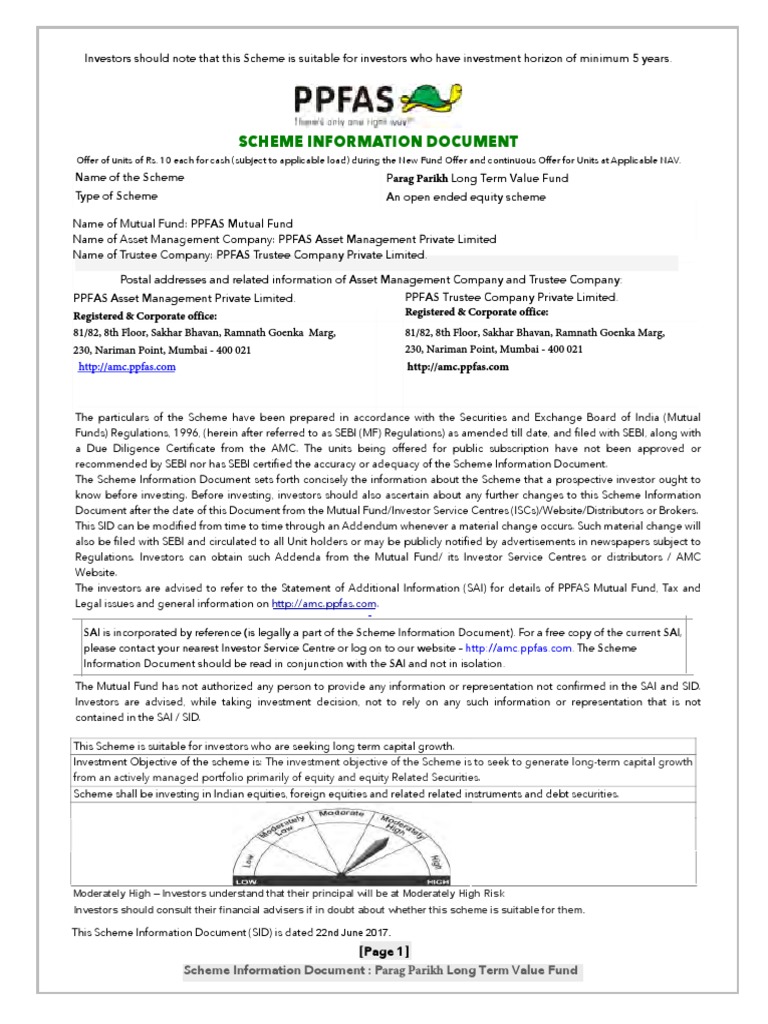 Scheme Information Document PLTVF | PDF