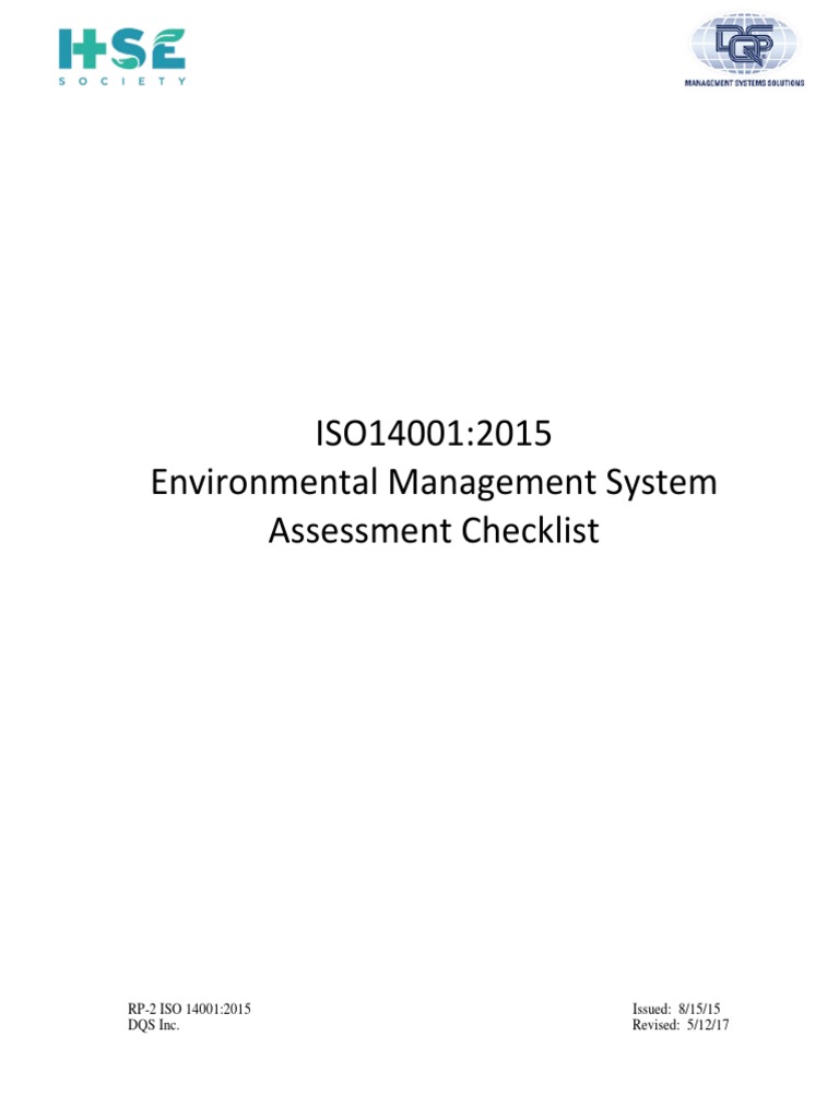 ISO 14001:2015 EMS Checklist | PDF | Audit | Business