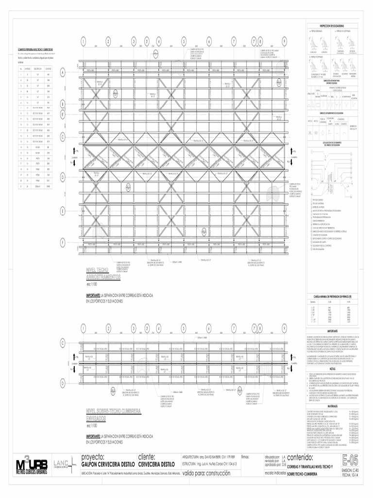 14-009 E05-Planta Techo y Sobre-Techo Cumbrera 2 C-R0 | PDF