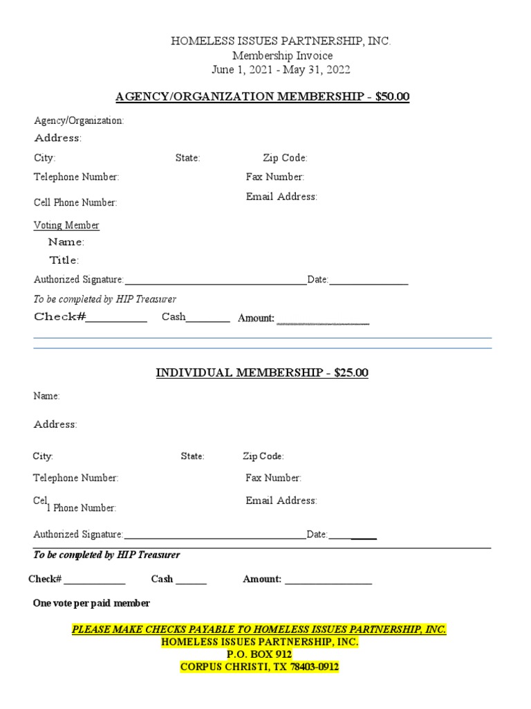 Hip Membership Form 2021-2022 1 | PDF