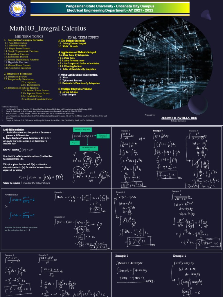 Math 103 Integral Calculus 2nd Sem-2021-2022 | PDF | Integral | Factorization