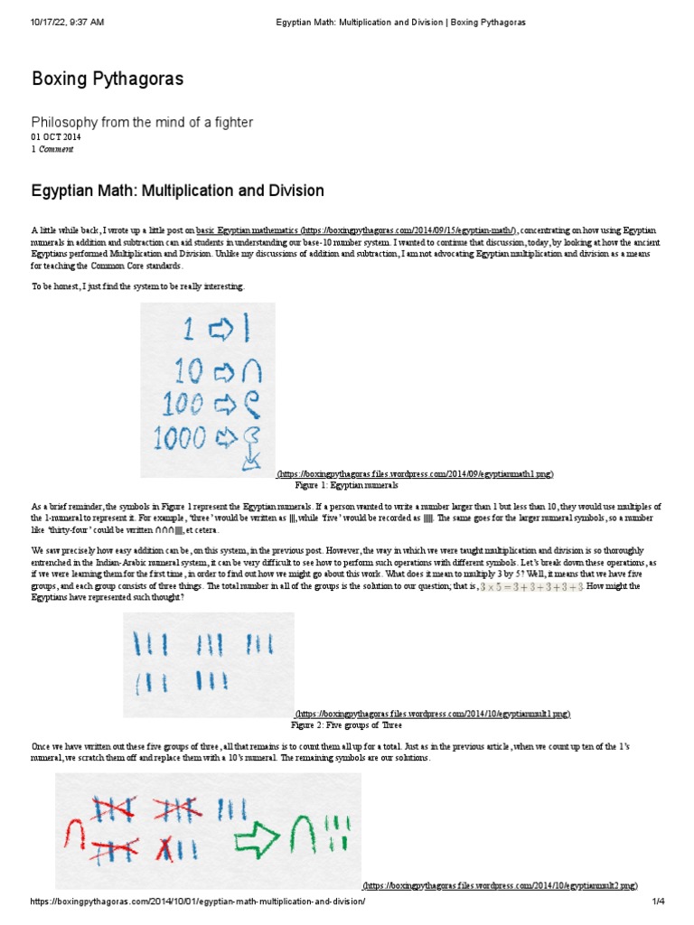 Egyptian Math - Multiplication and Division - Boxing Pythagoras | PDF