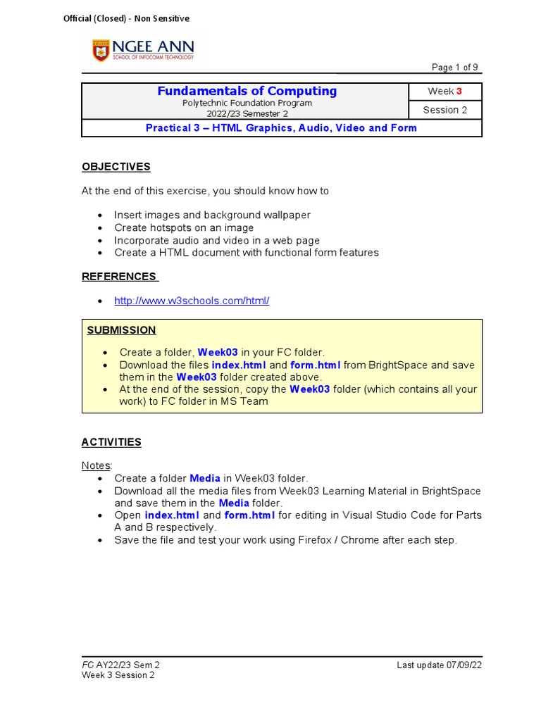 HTML & Form Basics for Students | PDF | World Wide Web | Internet & Web
